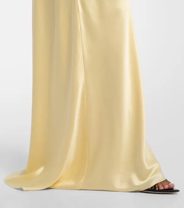 THE SEI Bardot Draped Silk Charmeuse Gown