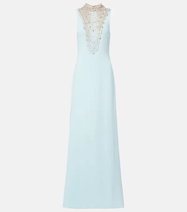 Costarellos Embellished Gown - Blue