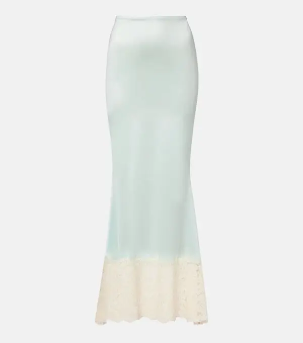 MONTCE Natalia Lace-trimmed Slip Skirt - Blue