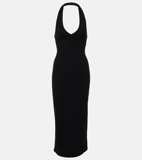 NILI LOTAN Stevie Cotton Jersey Midi Dress - Black