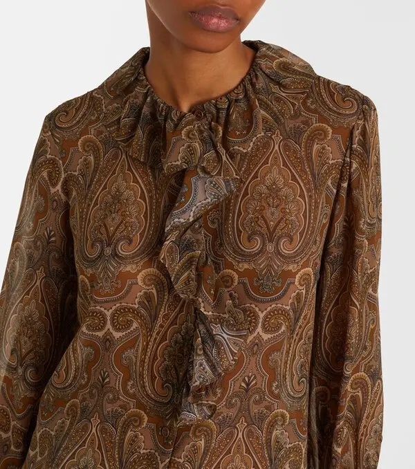 NILI LOTAN Cecily Paisley Silk Blouse