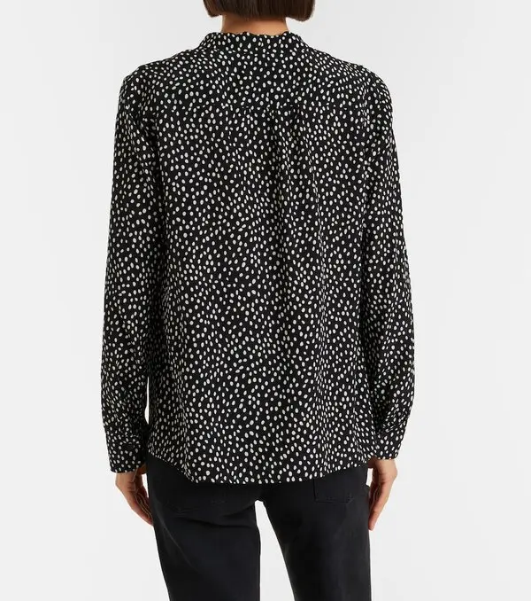 NILI LOTAN Janese Bow-detail Polka-dot Silk Blouse