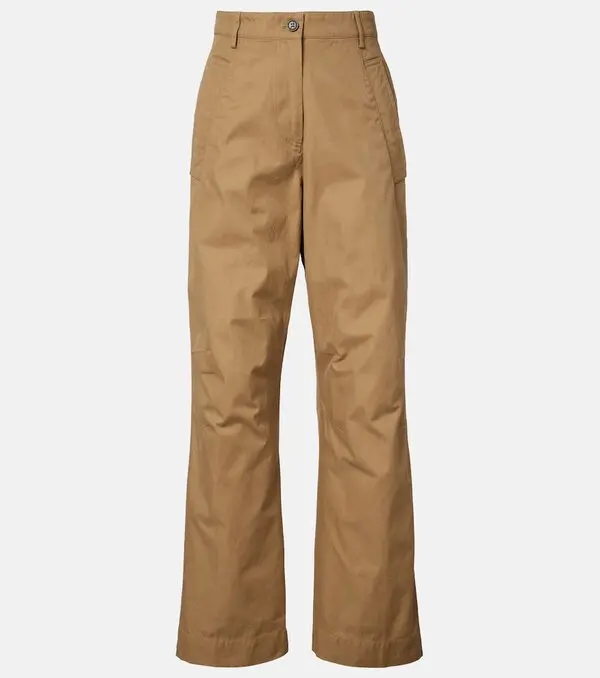 Dries Van Noten Cotton Wide-leg Trousers - Beige