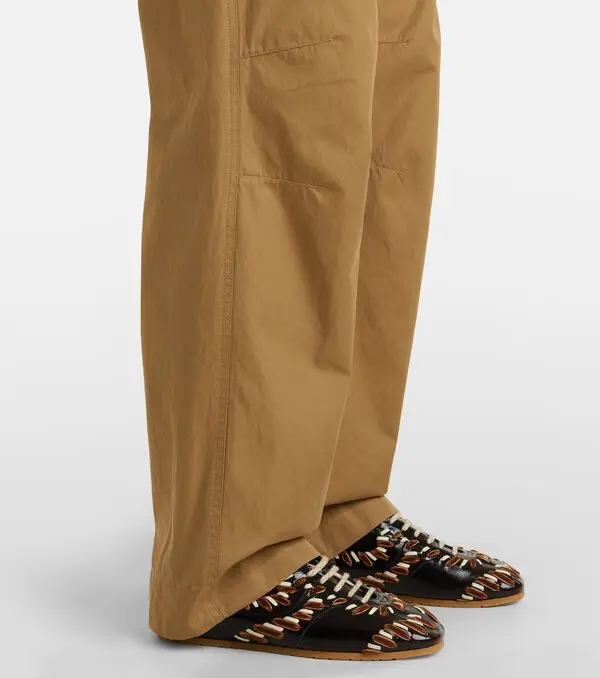 Dries Van Noten Cotton Wide-leg Trousers - Beige