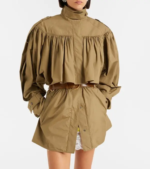 Chloé Cotton Poplin Trench Coat - Brown