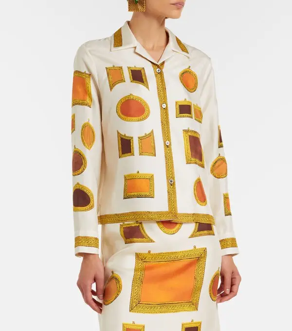 Versace Printed Silk Twill Shirt