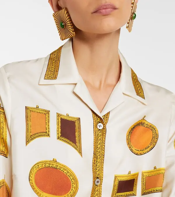 Versace Printed Silk Twill Shirt
