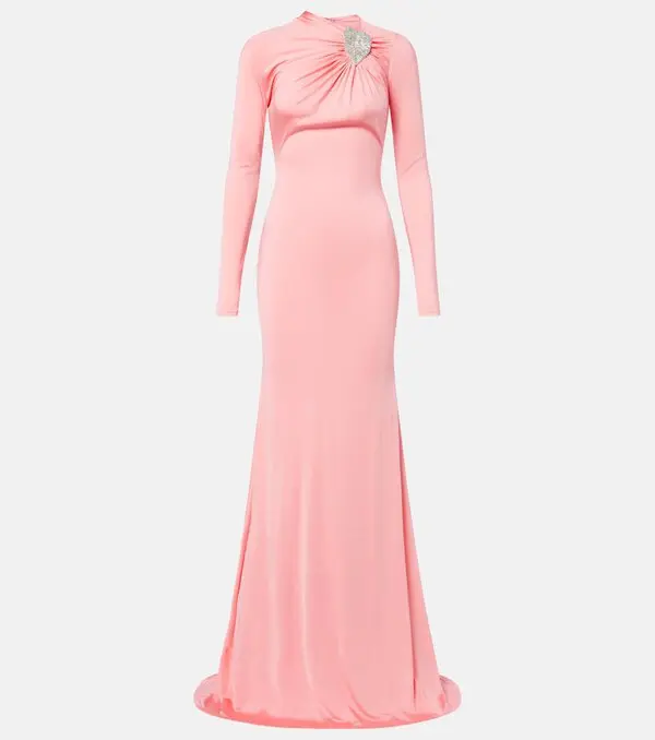 David Koma Embellished Satin Gown