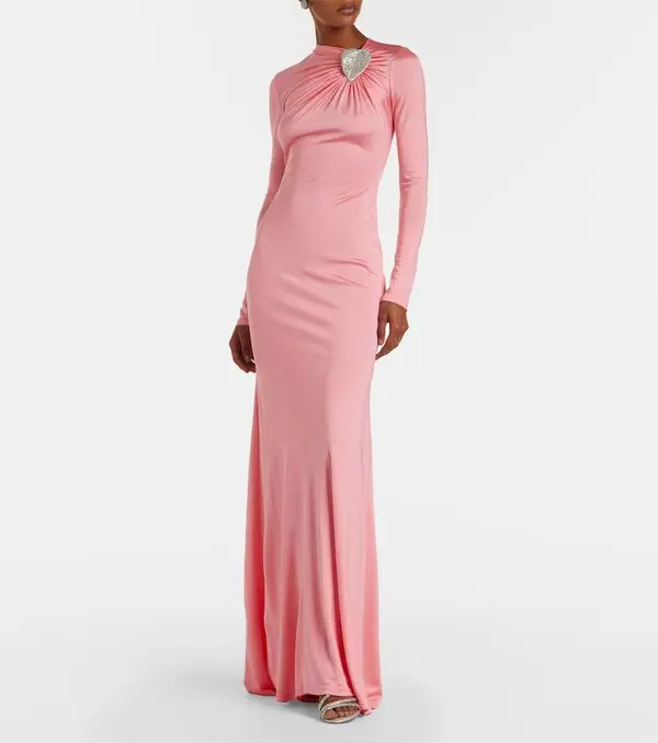 David Koma Embellished Satin Gown