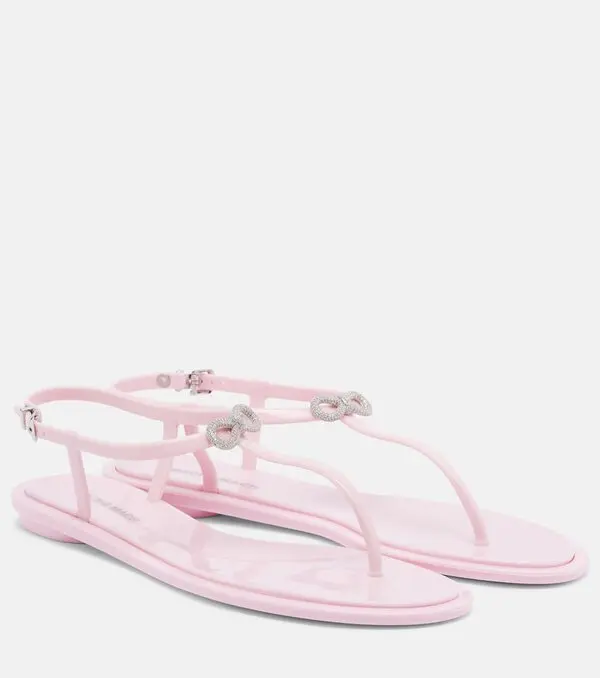 Mach & Mach Riviera Embellished Thong Sandals - Pink