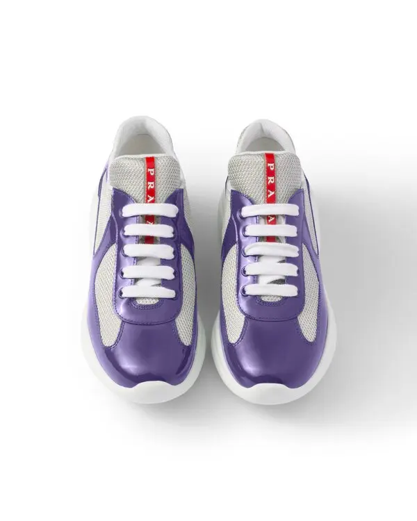 Prada America's Cup Biker Fabric Sneakers - Purple