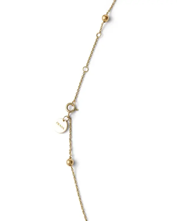 Prada Metal And Crochet Necklace