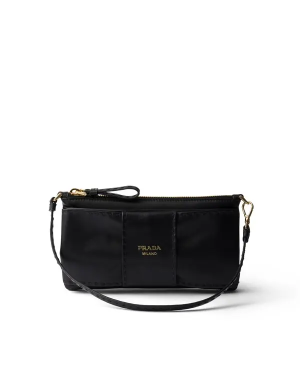 Prada Nappa Leather Zipper Pouch - Black