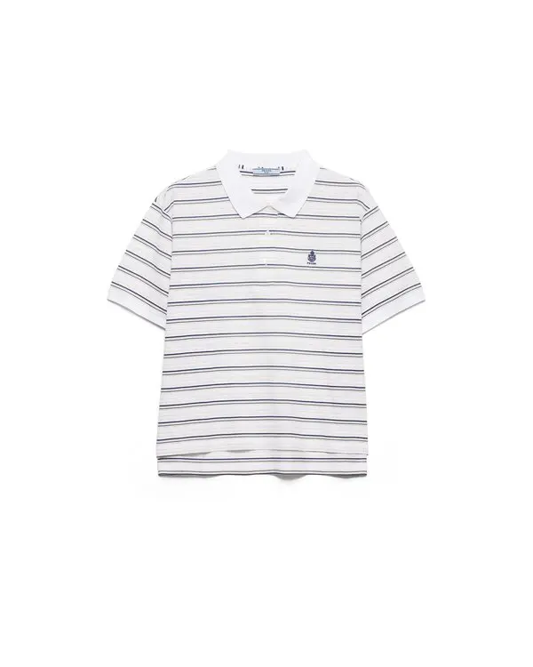 Prada Striped Piqué Polo Shirt - White