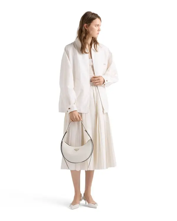 Prada Arqué Small Leather Shoulder Bag - White