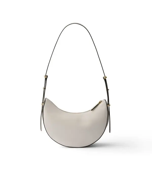 Prada Arqué Small Leather Shoulder Bag - White