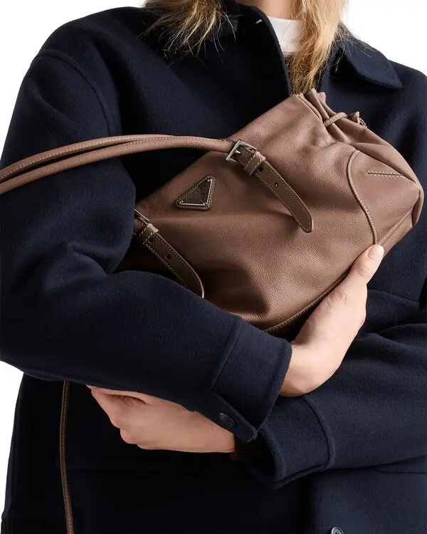Prada Bonnie Medium Antiqued Leather Tote Bag - Brown