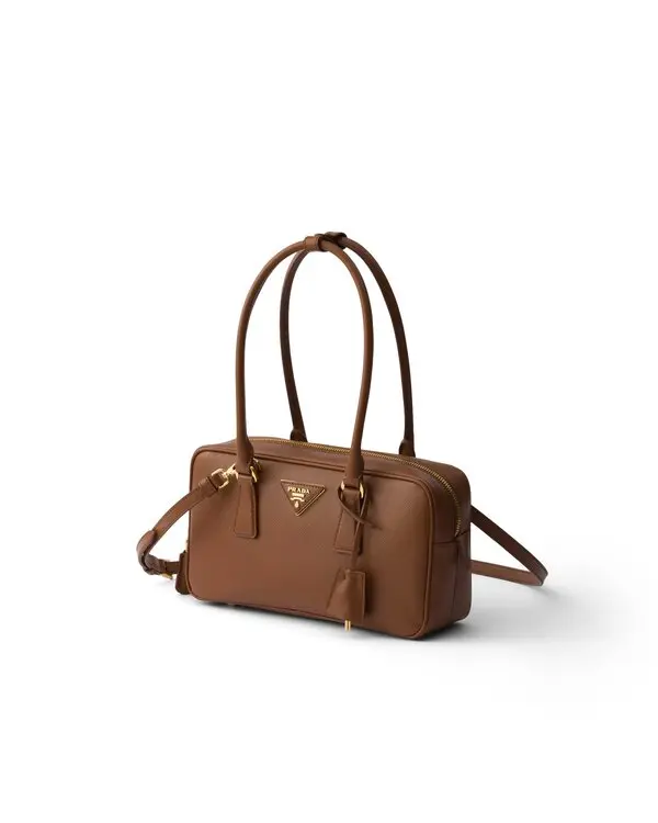 Prada Saffiano Leather Top-handle Bag - Brown