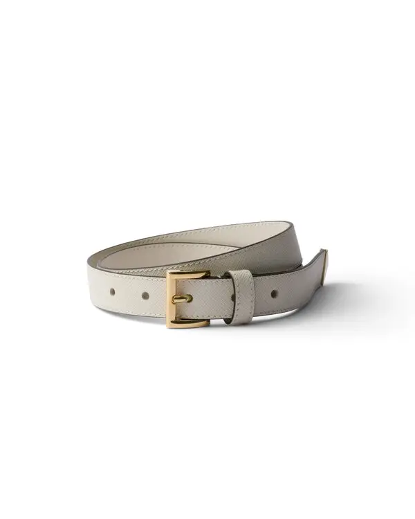 Prada Saffiano Leather Belt - Neutral