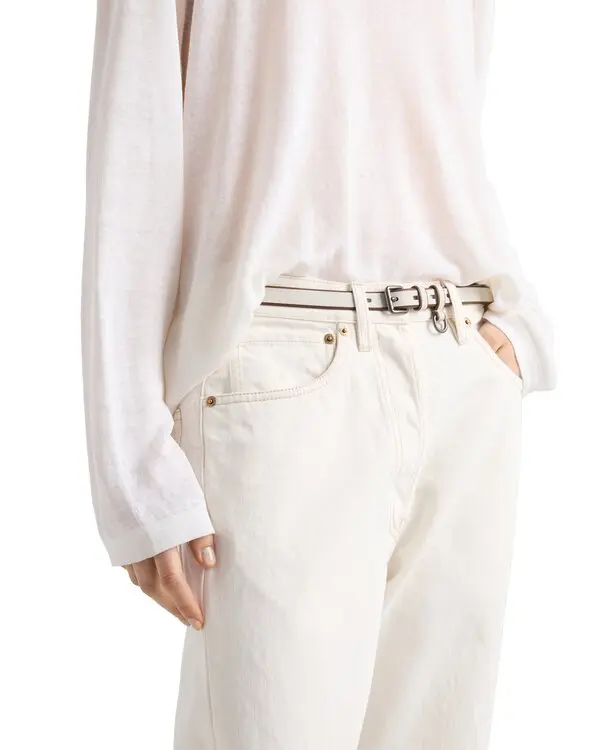 Prada Leather Belt - Neutral