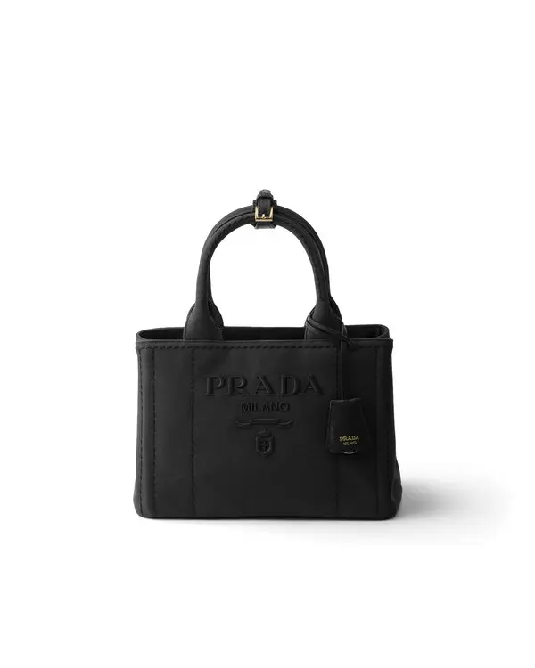 Prada Jardinière Small Cotton Canvas Bag - Black