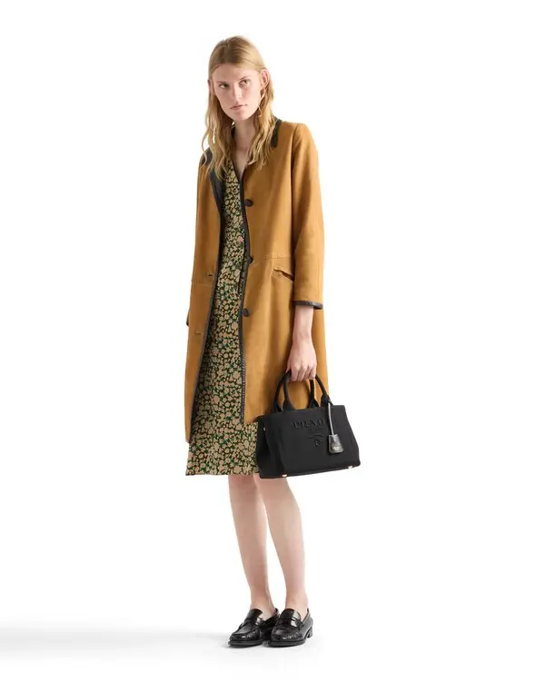 Prada Jardinière Small Cotton Canvas Bag - Black
