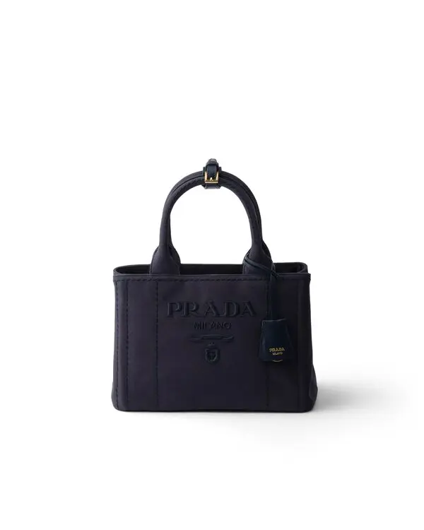 Prada Jardinière Small Cotton Canvas Bag - Blue