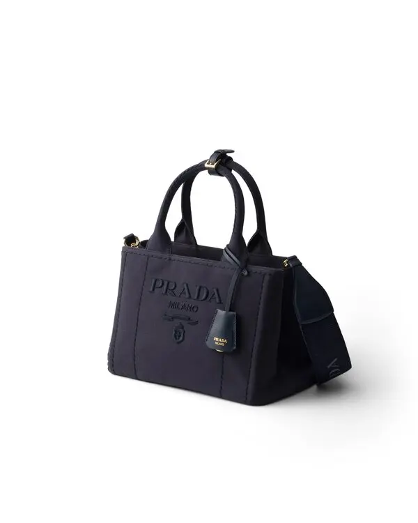 Prada Jardinière Small Cotton Canvas Bag - Blue