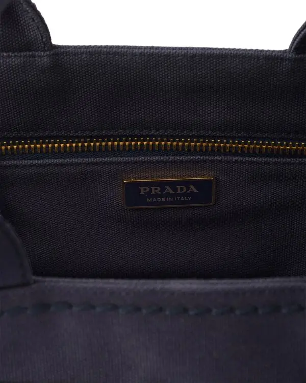 Prada Jardinière Small Cotton Canvas Bag - Blue