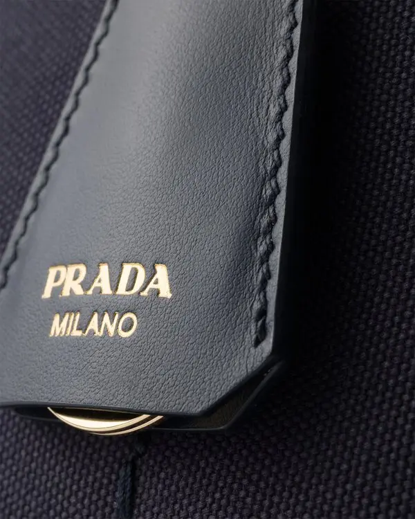 Prada Jardinière Small Cotton Canvas Bag - Blue
