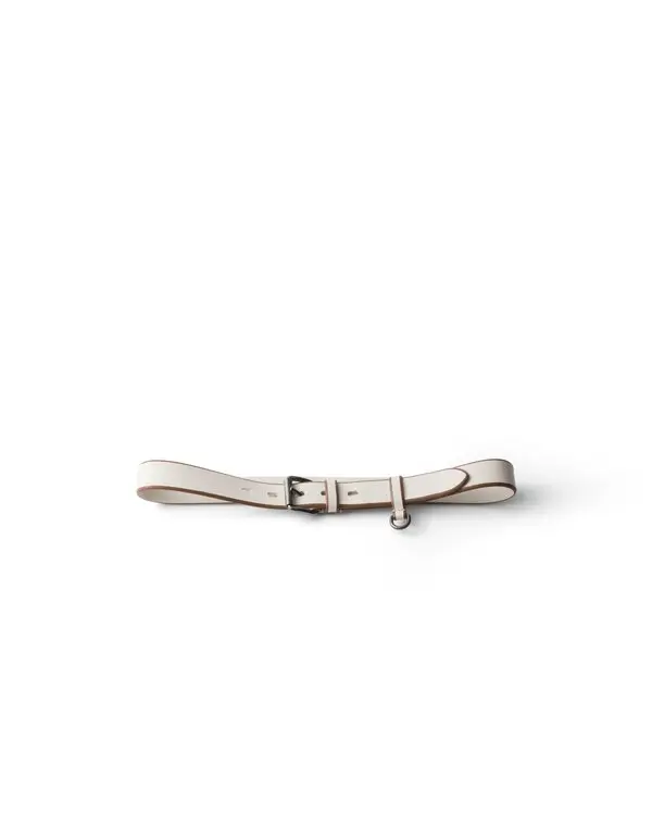 Prada Leather Belt - Neutral