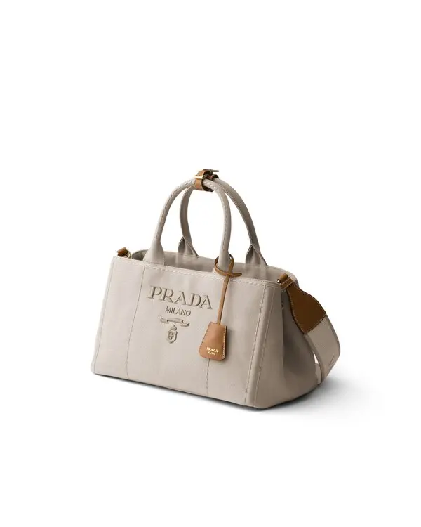 Prada Jardinière Large Cotton Canvas Handbag