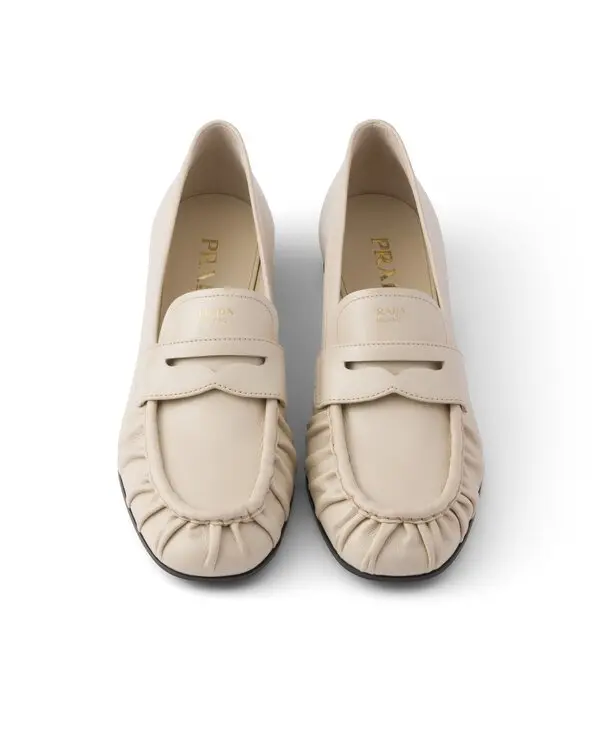 Prada Leather Loafers - Neutral