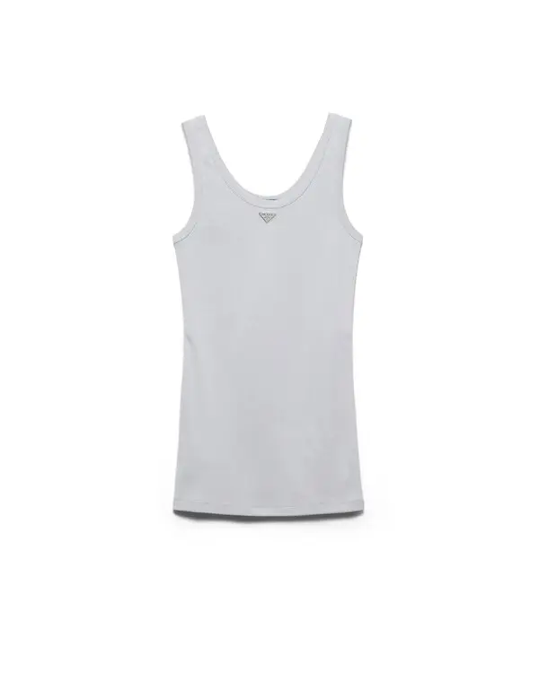 Prada Ribbed Knit Tank Top - Grey