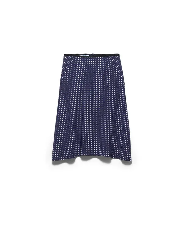 Prada Polka-dot Marocain Flared Skirt