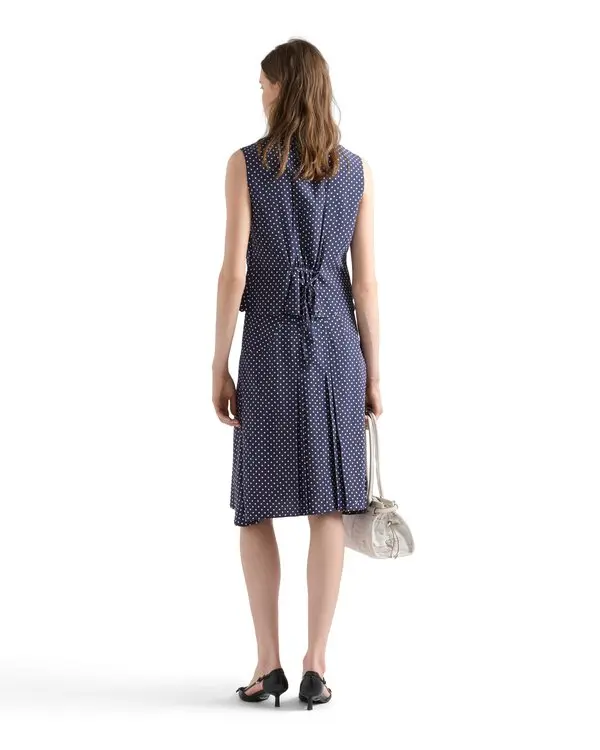 Prada Polka-dot Marocain Flared Skirt
