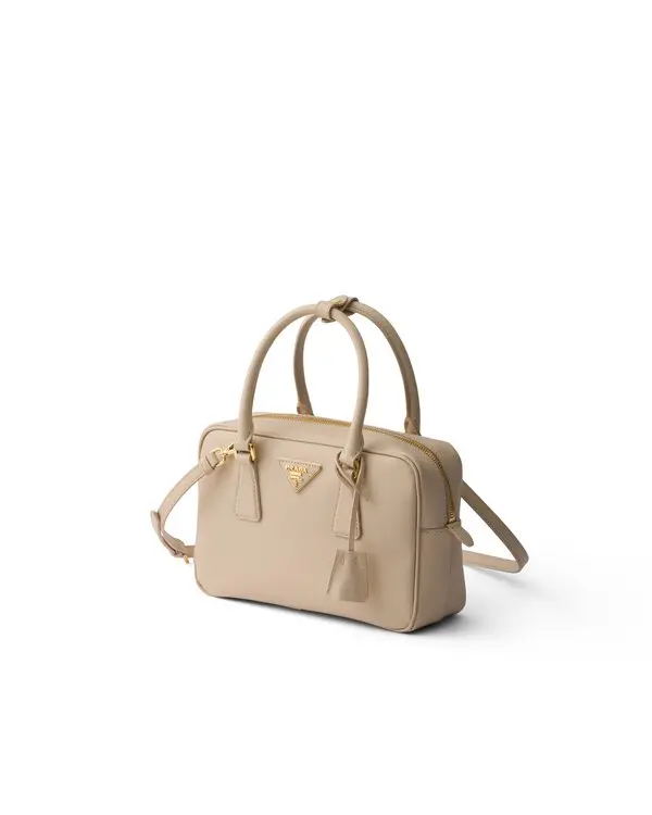 Prada Small Saffiano Leather Top-handle Bag - Neutral