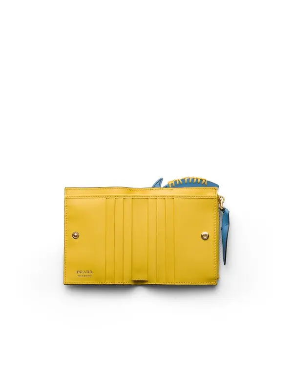 Prada Small Leather Wallet - Light Blue