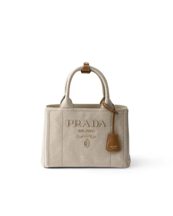 Prada Jardinière Small Cotton Canvas Bag