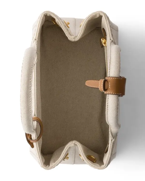 Prada Jardinière Small Cotton Canvas Bag