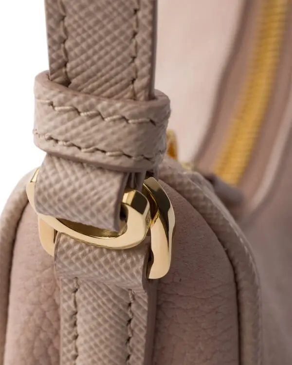 Prada Re-edition 2005 Nubuck And Saffiano Leather Mini-bag - Pink