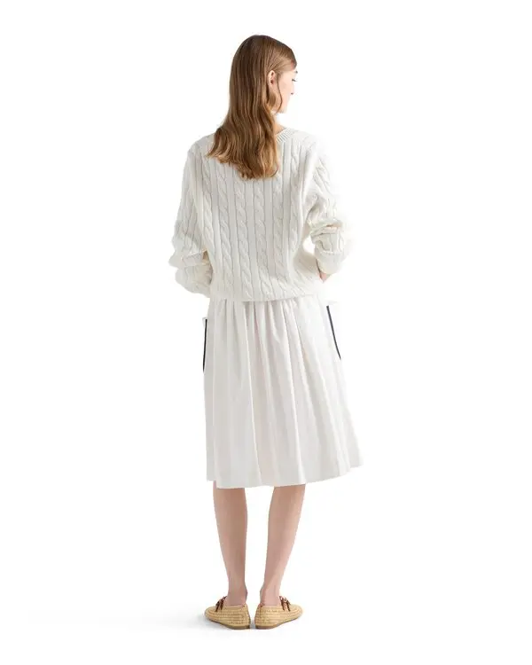 Prada Slubbed Toile Skirt