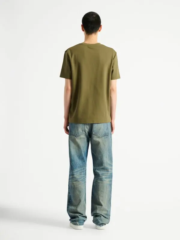 Balmain Embroidered Pb Logo T-shirt - Khaki