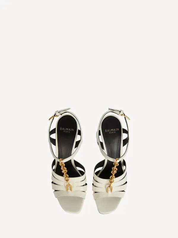 Balmain Sync Platform Sandals - White