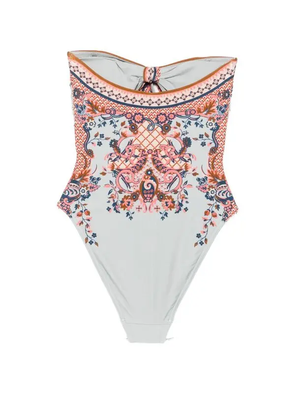 Zimmermann Aster Printed One Piece Swimsuit - Sky Blue