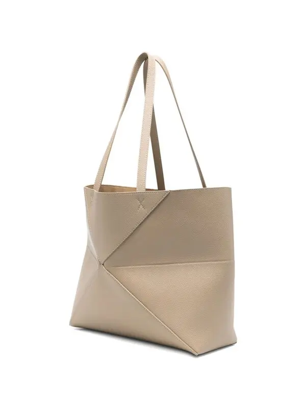 Loewe Puzzle Fold Leather Tote - Grey