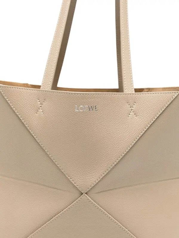 Loewe Puzzle Fold Leather Tote - Grey