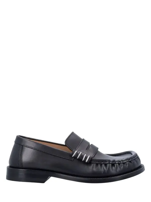 JW Anderson Moccasin Loafer With Contrast Stitching - Black