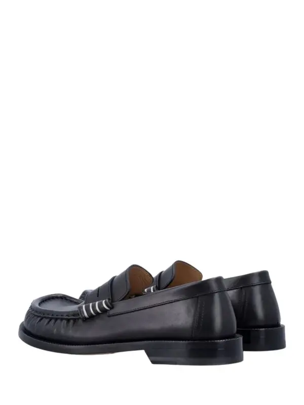JW Anderson Moccasin Loafer With Contrast Stitching - Black