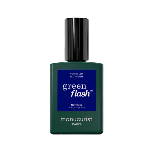 MANUCURIST Green Flash Led Gel Nail Polish, Non-toxic Nail Polish - Navy Blue